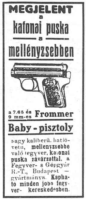 Hungarian Weapons Frommer Stop Baby Pistol